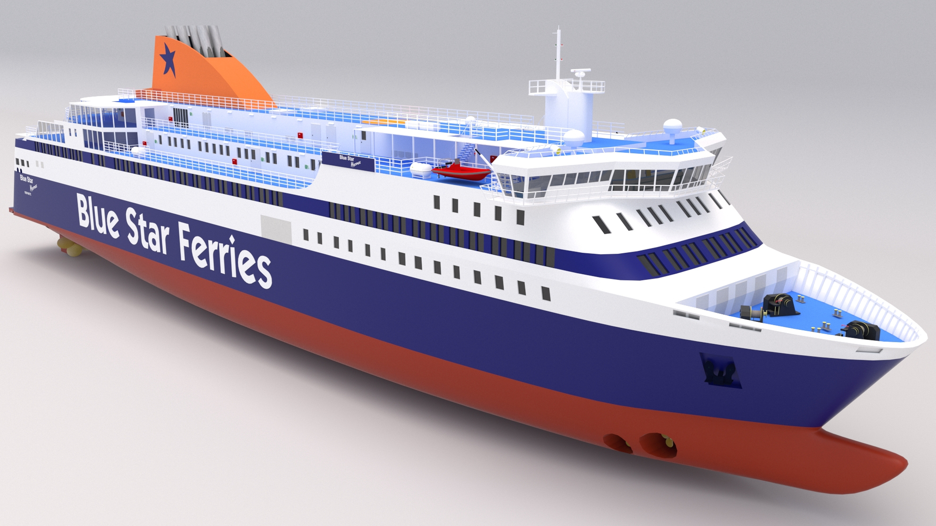 3D blue star ferries model - TurboSquid 1548740