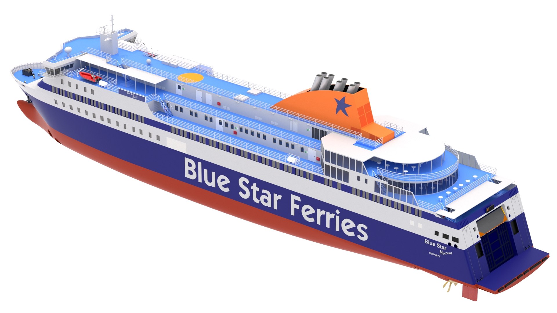 3D Blue Star Ferries Model - TurboSquid 1548740