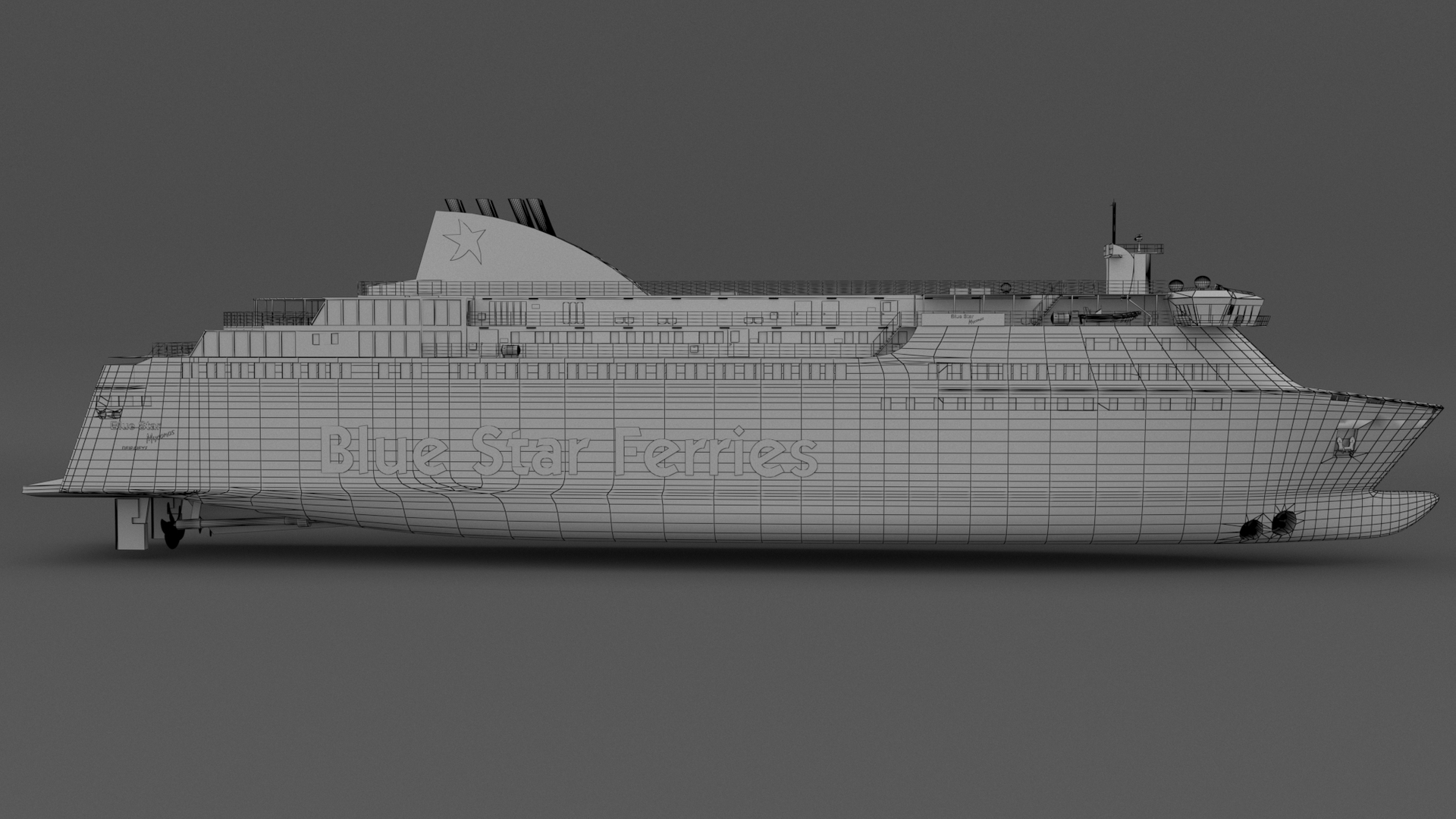 3D blue star ferries model - TurboSquid 1548740