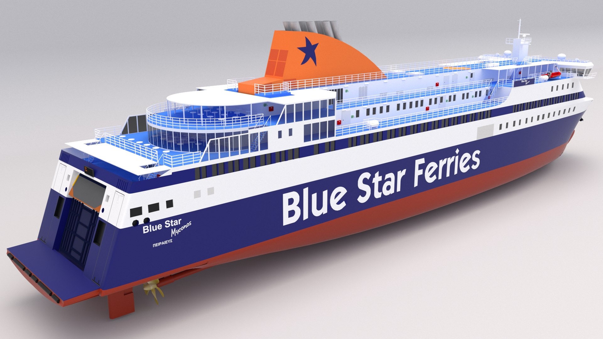 3D blue star ferries model - TurboSquid 1548740