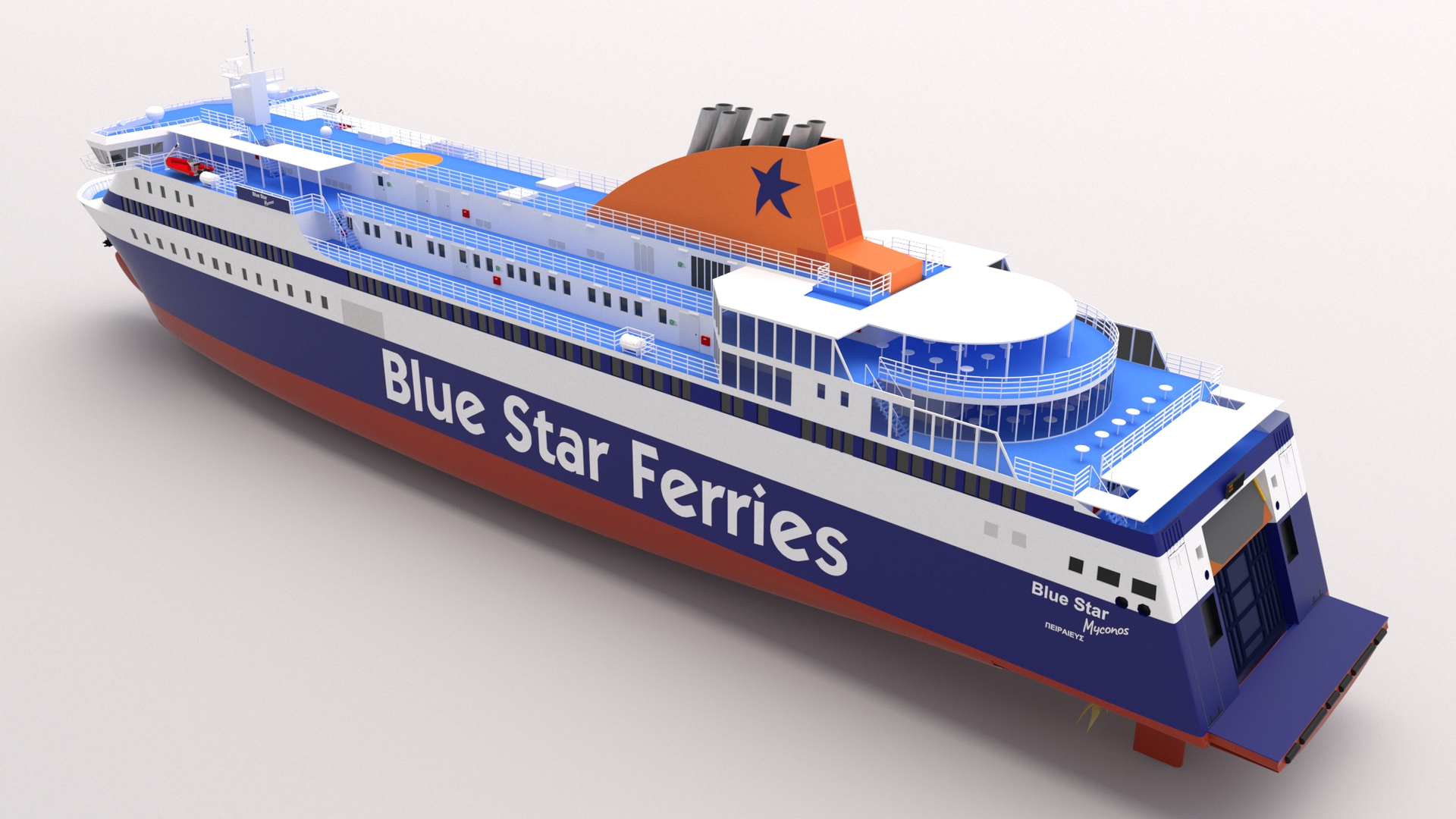 3D blue star ferries model - TurboSquid 1548740