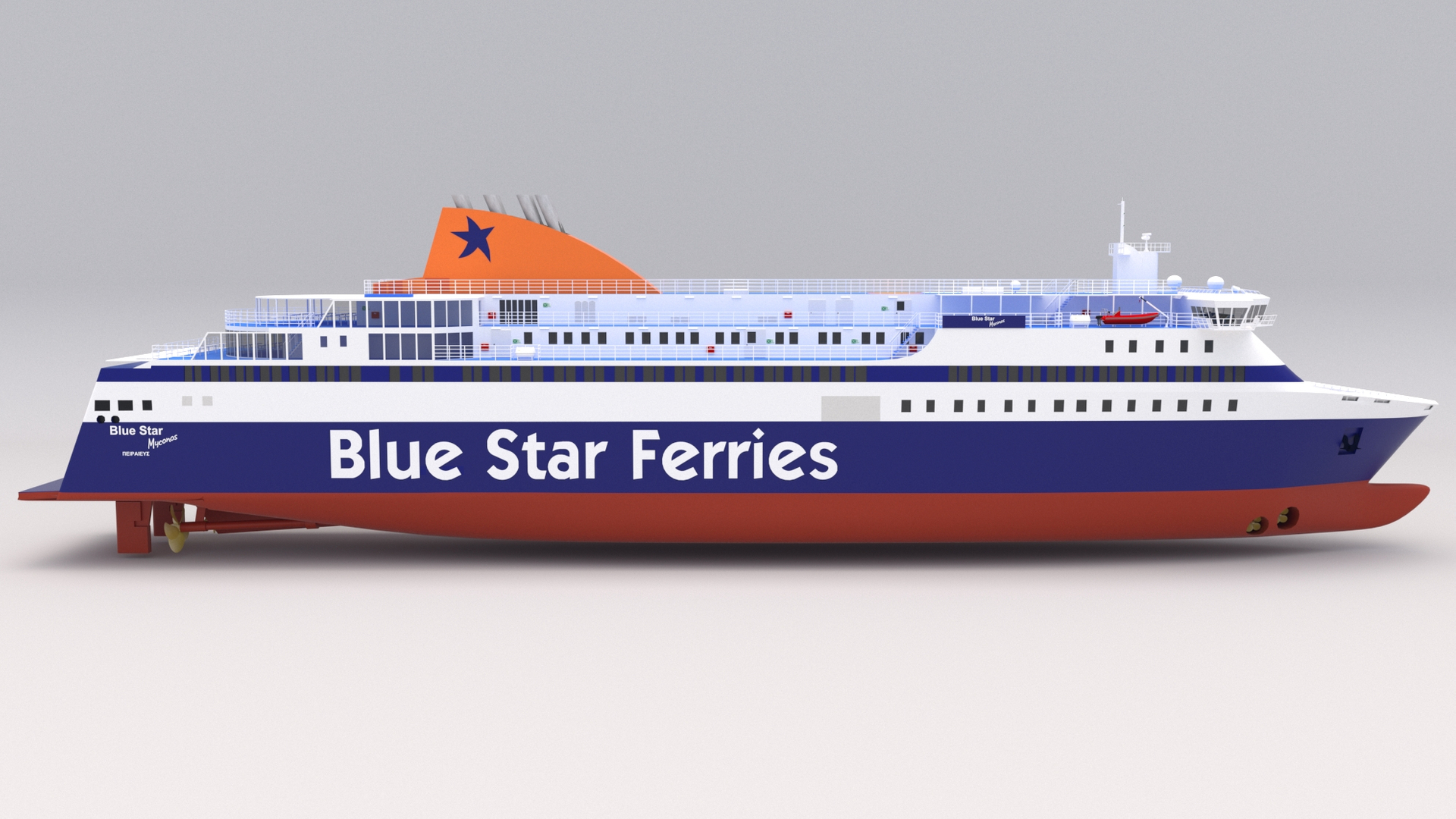 3D blue star ferries model - TurboSquid 1548740