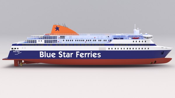 3D blue star ferries model - TurboSquid 1548740