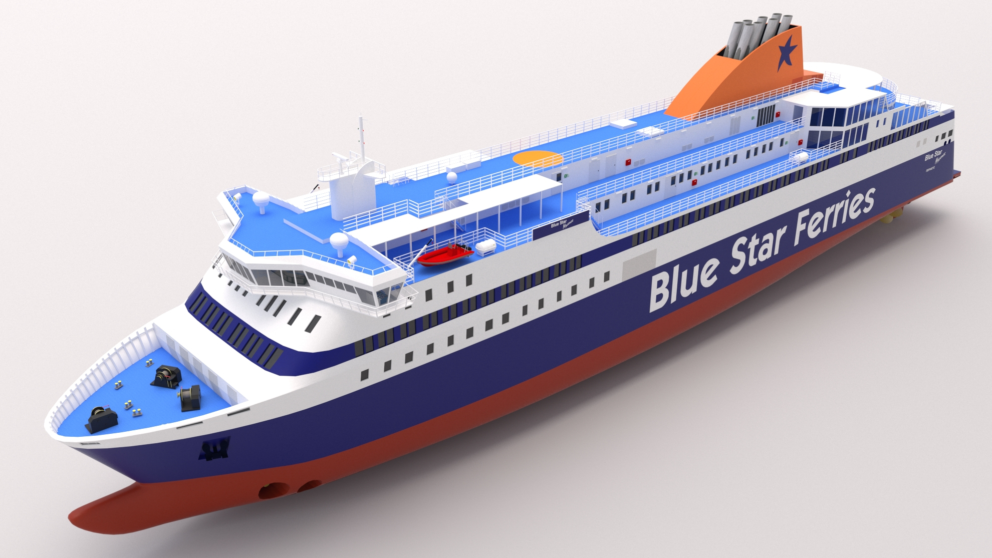 3D blue star ferries model - TurboSquid 1548740