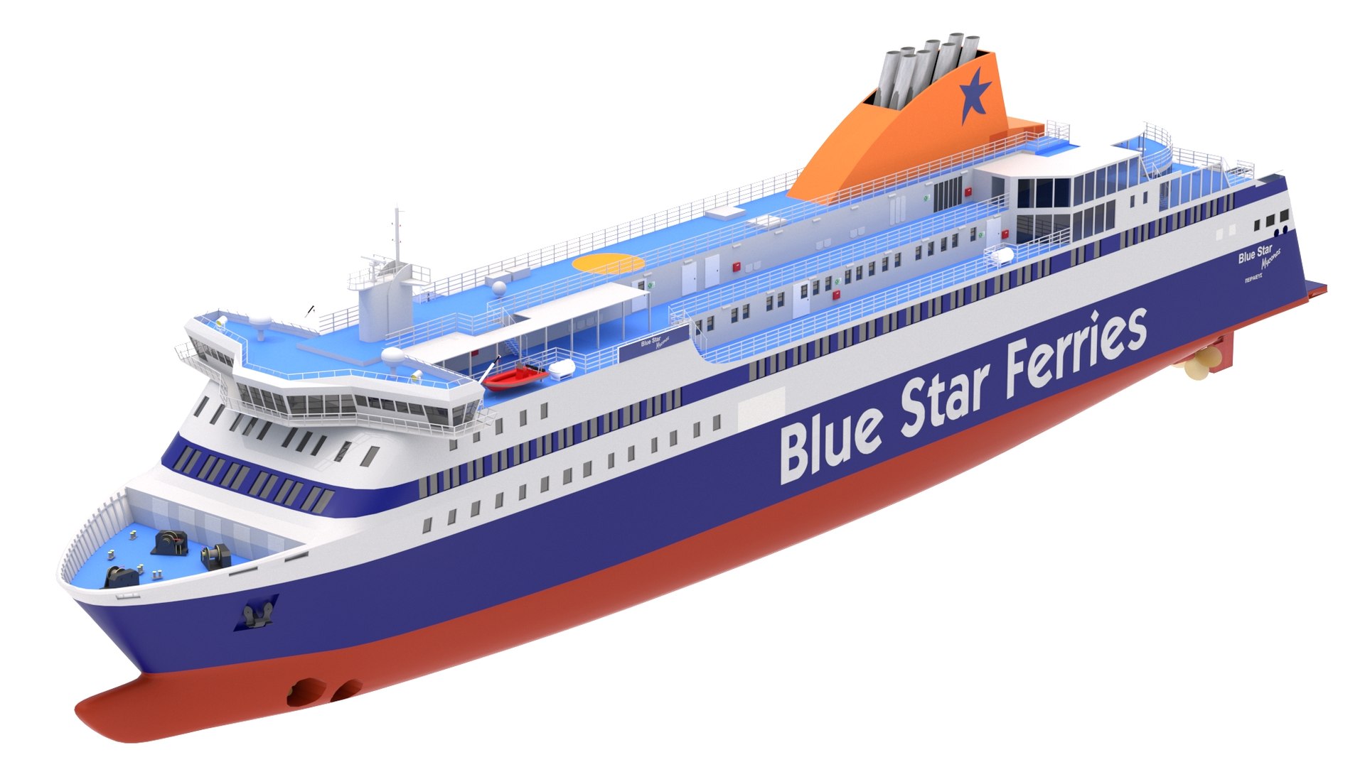 3D Blue Star Ferries Model - TurboSquid 1548740