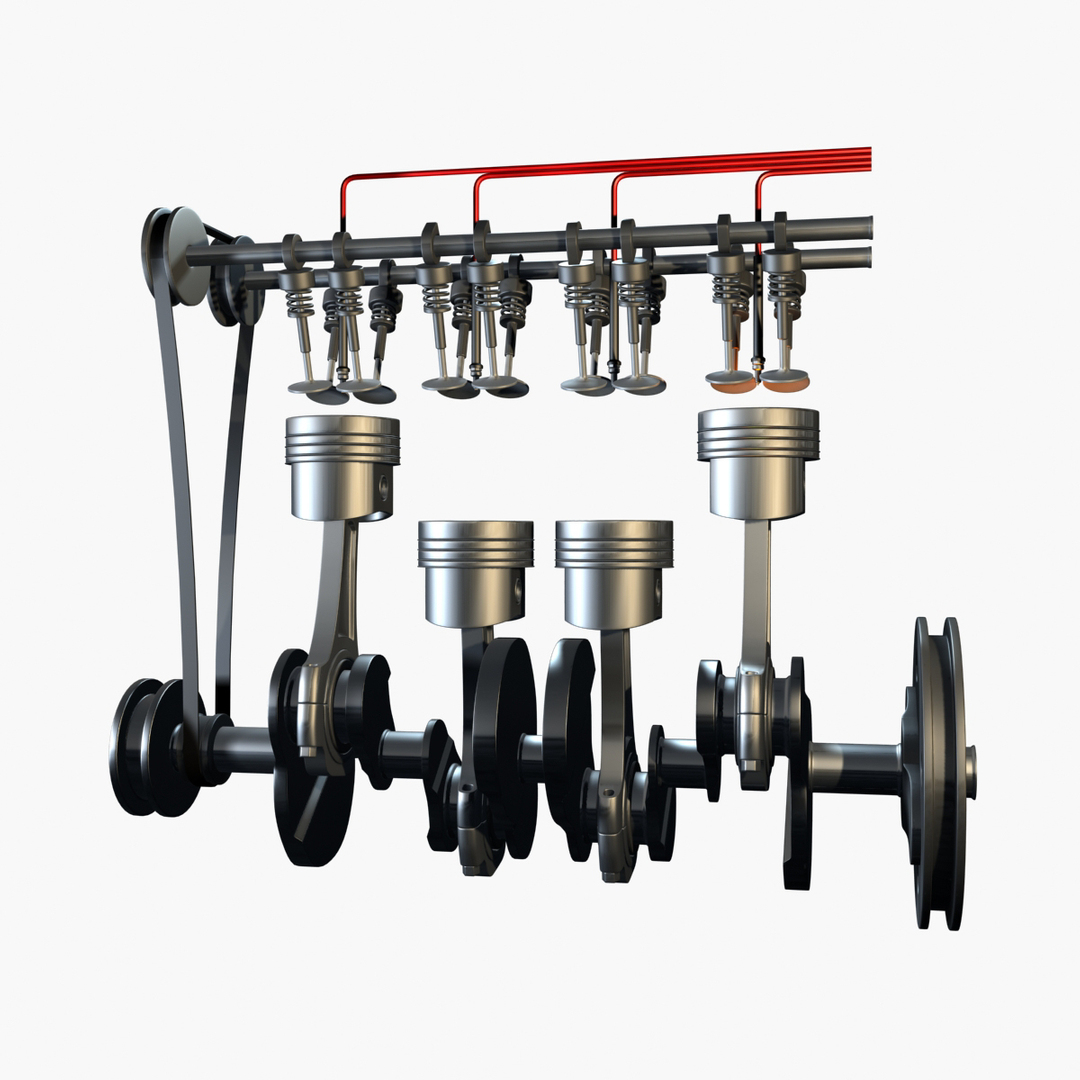 3d cylinder engine cuts model