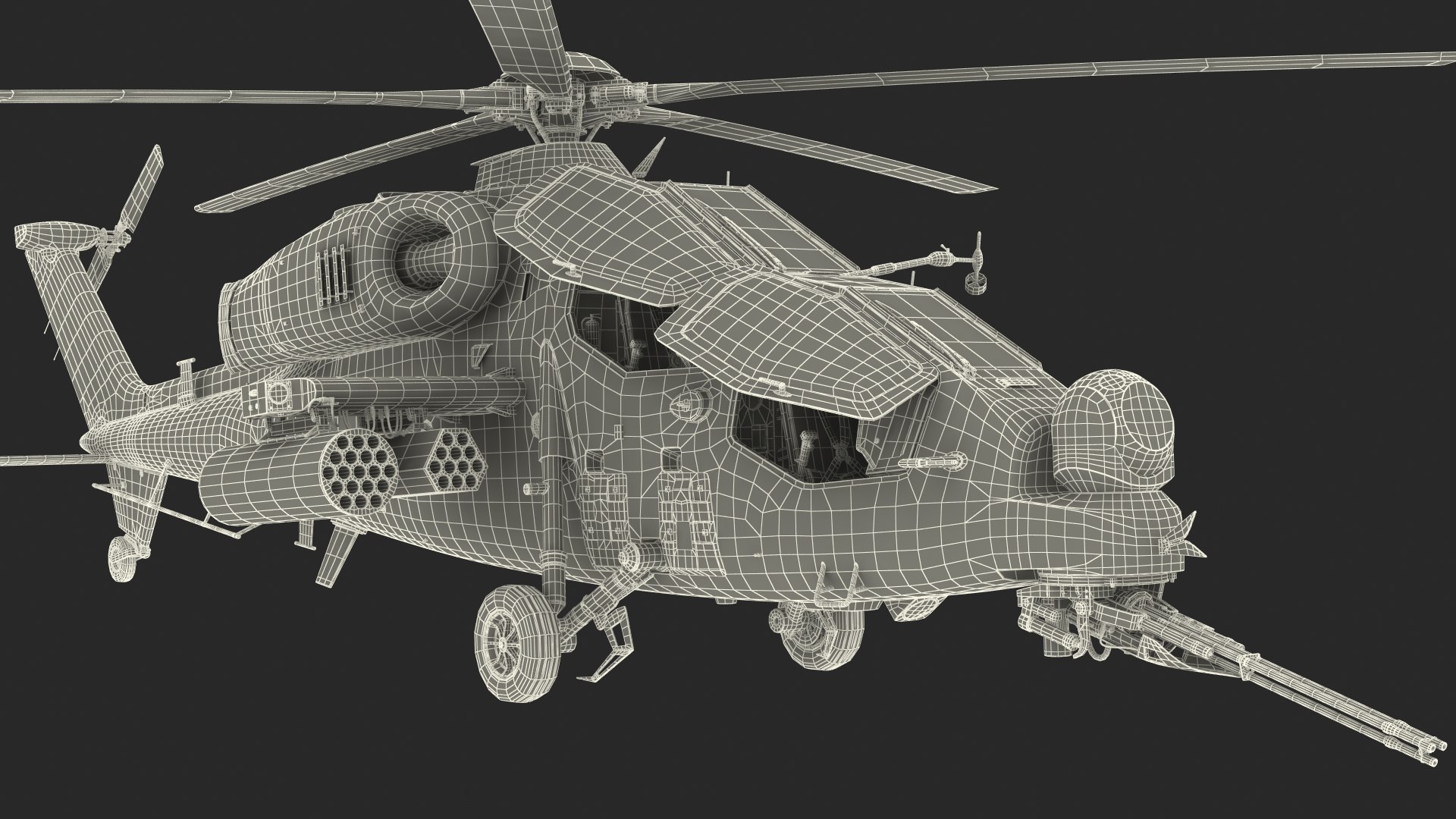 Combat Gray Helicopter 3D Model - TurboSquid 2132235