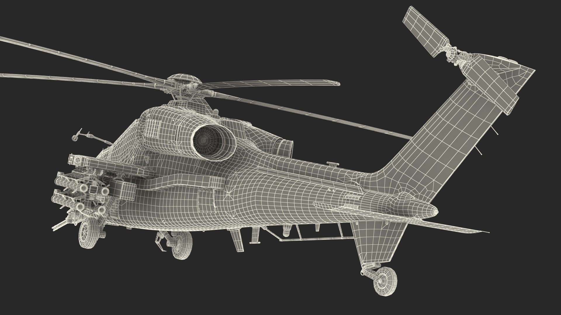 Combat Gray Helicopter 3D Model - TurboSquid 2132235