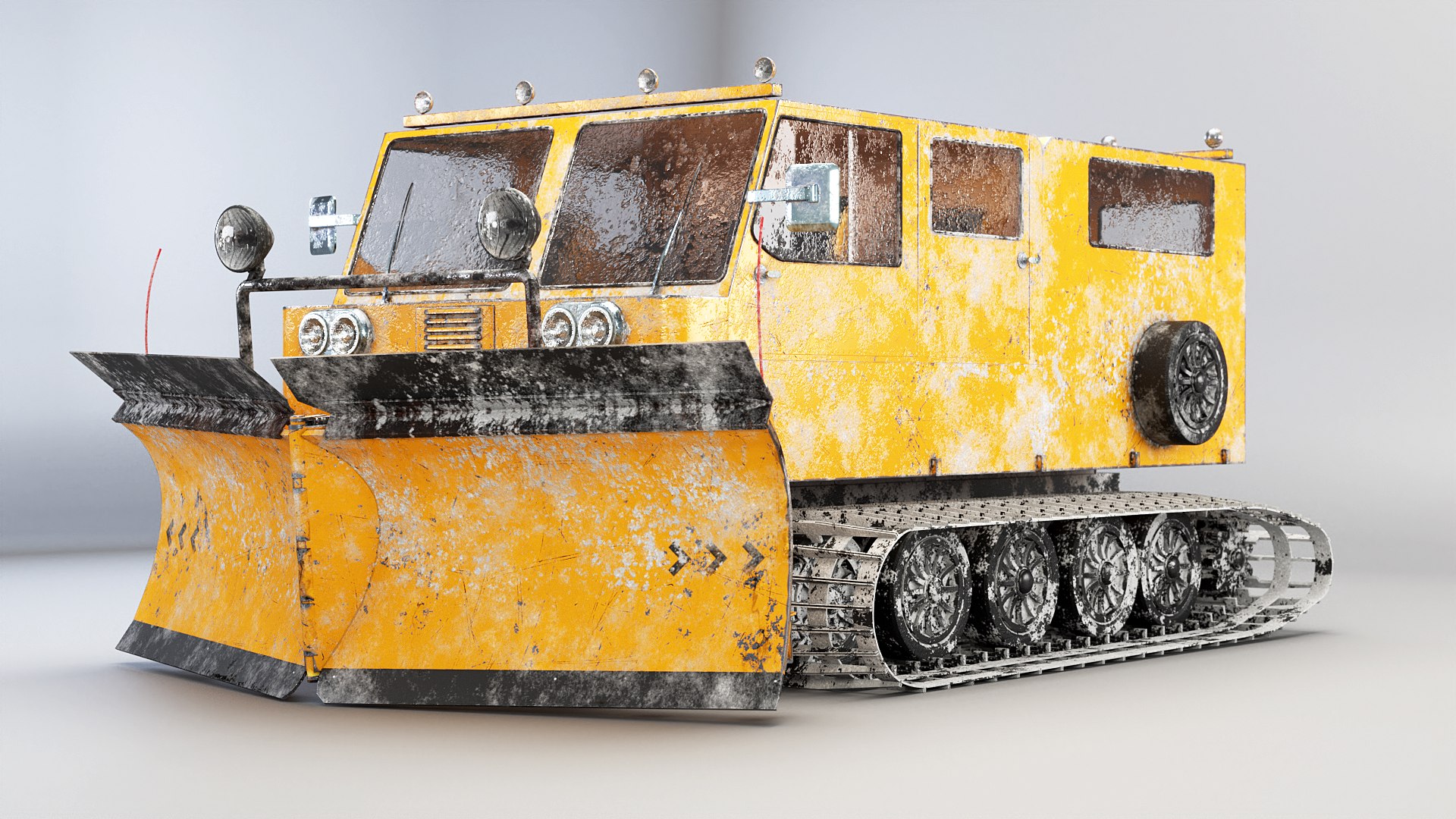 3D Model Thiokol Spryte Snowcat And Snowplow Dirt - TurboSquid 2327542
