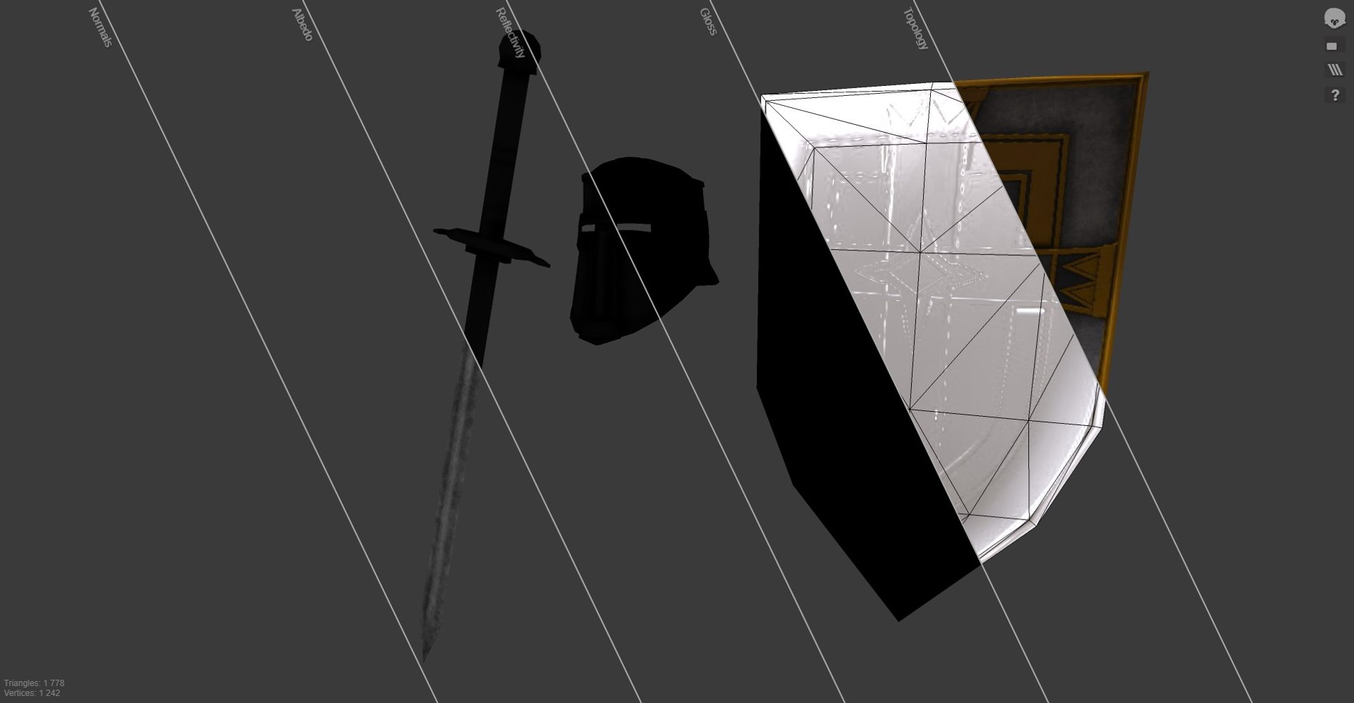 3D Model Warrior Ammunition Sword Shield Helmet - TurboSquid 1755731