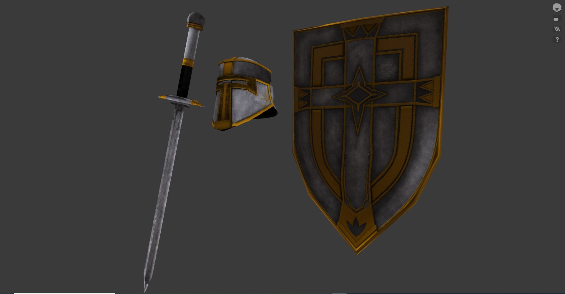 3D Model Warrior Ammunition Sword Shield Helmet - TurboSquid 1755731