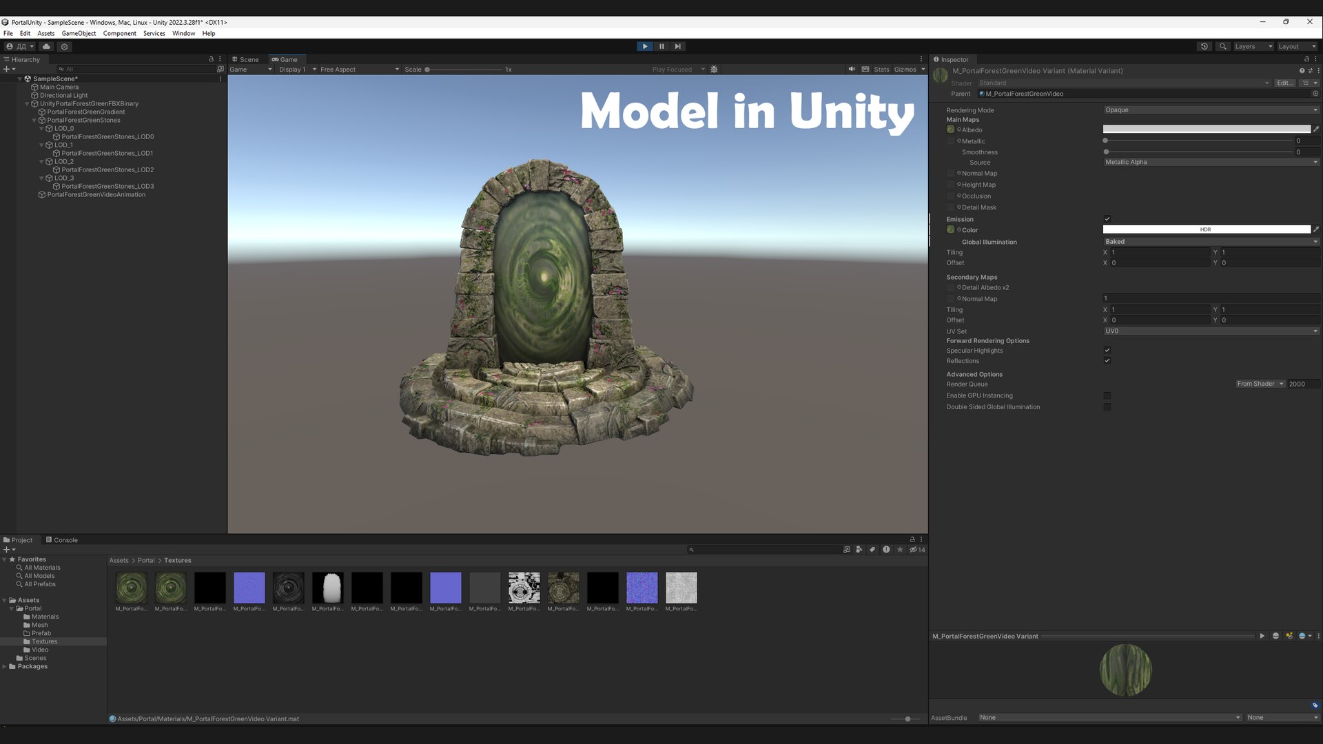 Teleport Portal In The Forest For Unreal And Unity 3D Model ...