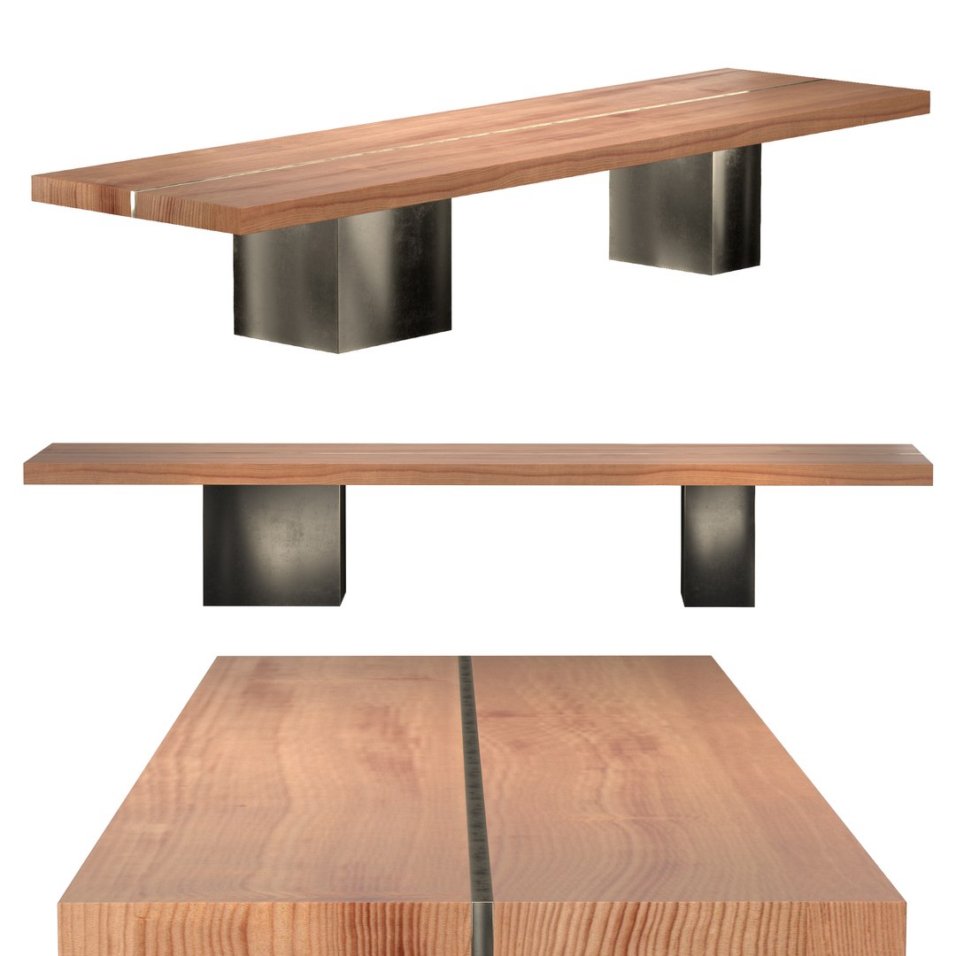 Table Brass Teak 3D Model - TurboSquid 1899192