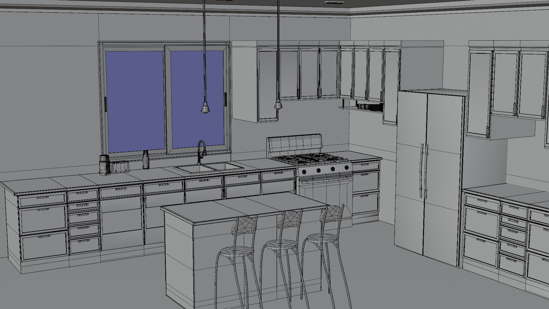 Kitchen Set 3D Model - TurboSquid 2048203