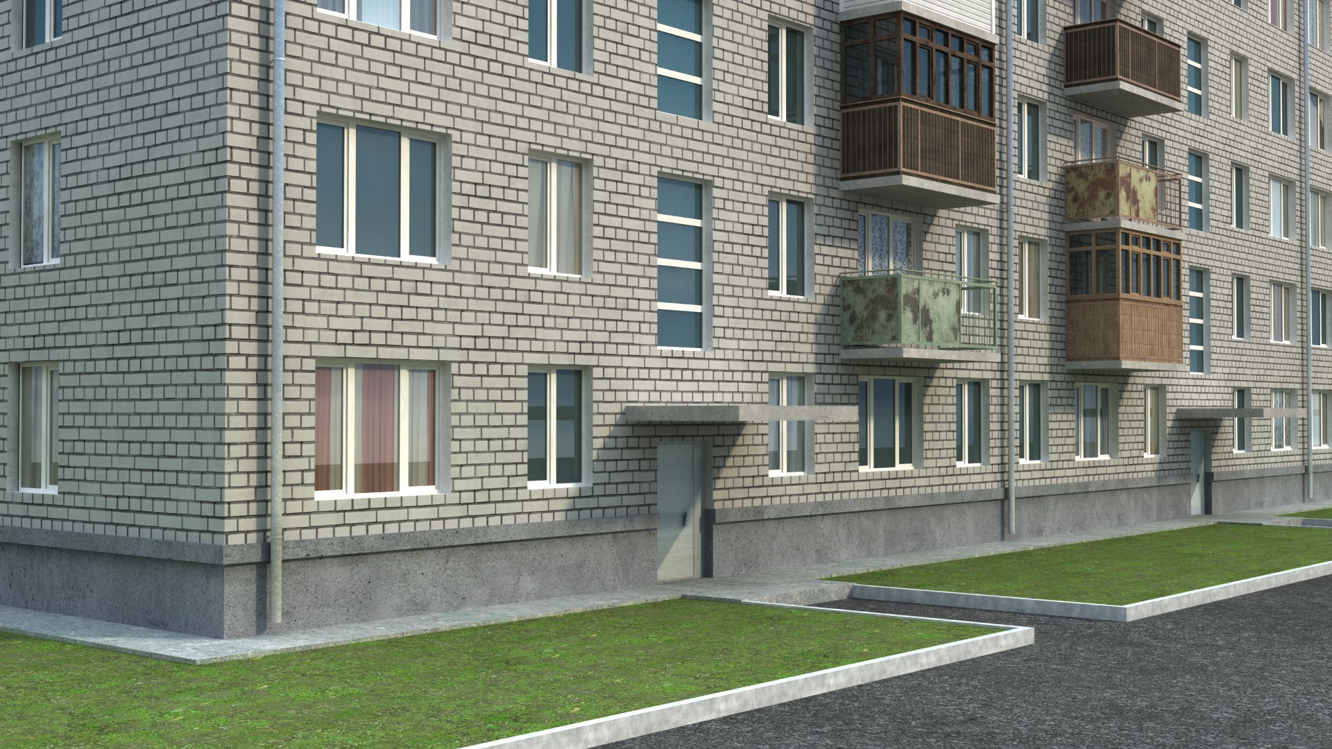 3D Typical Soviet five-storey house project 447 Khrushchev - TurboSquid ...