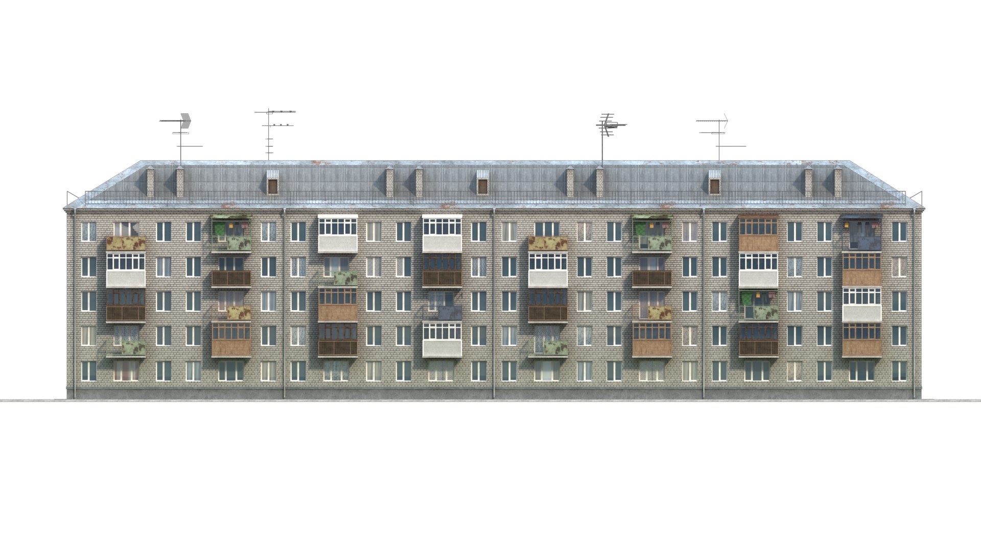 3D Typical Soviet five-storey house project 447 Khrushchev - TurboSquid ...