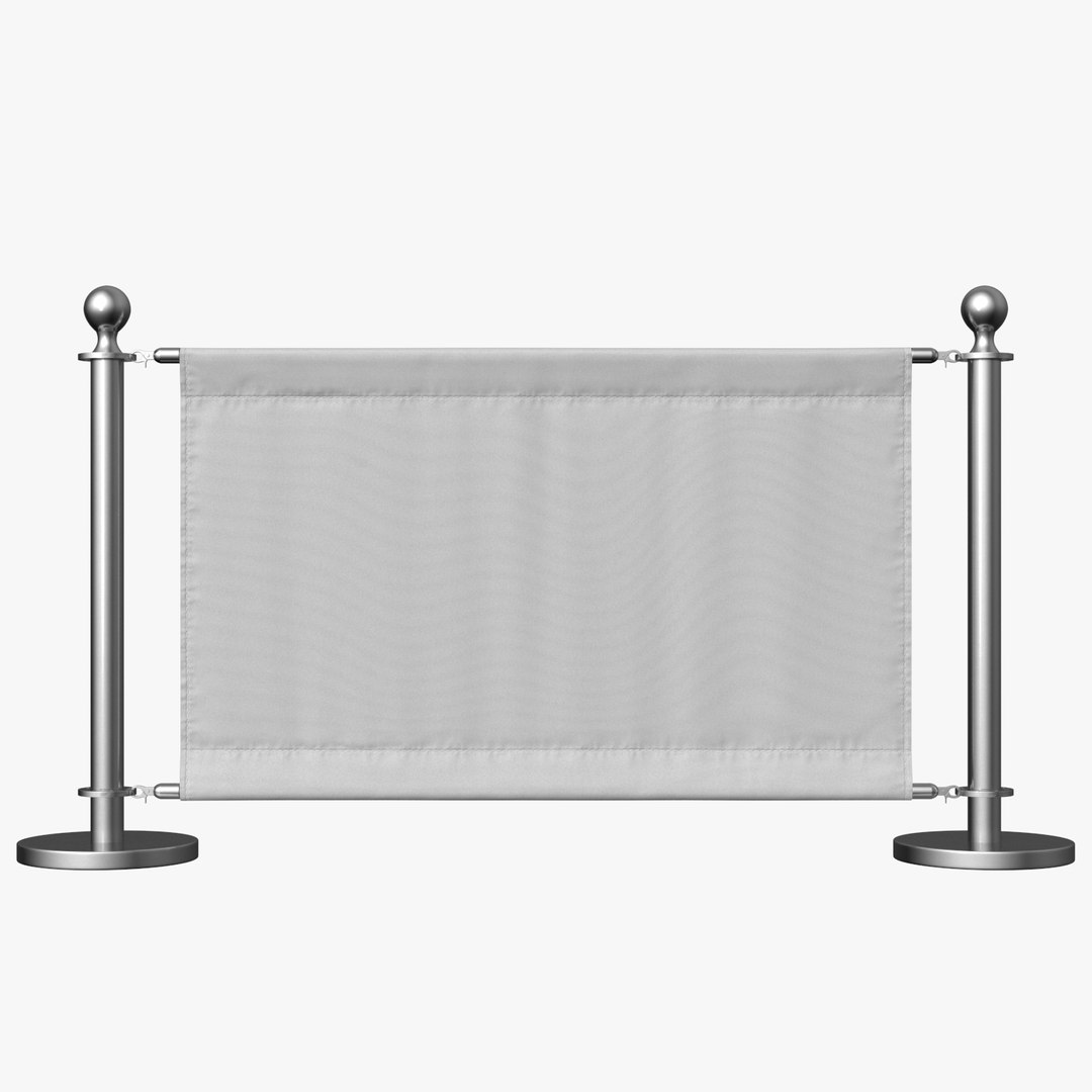 3D Barrier With Banner PBR Model - TurboSquid 2195469