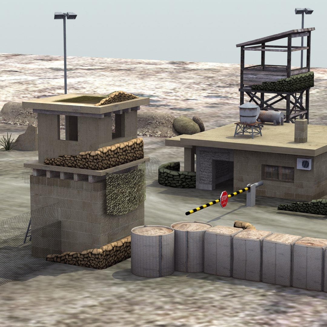 3d Border Checkpoint Post Model
