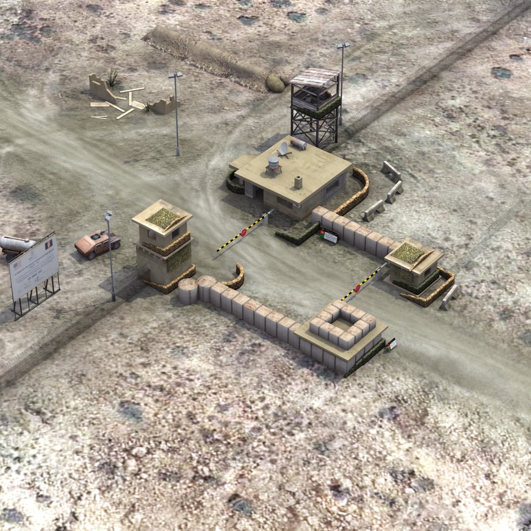 3d Border Checkpoint Post Model