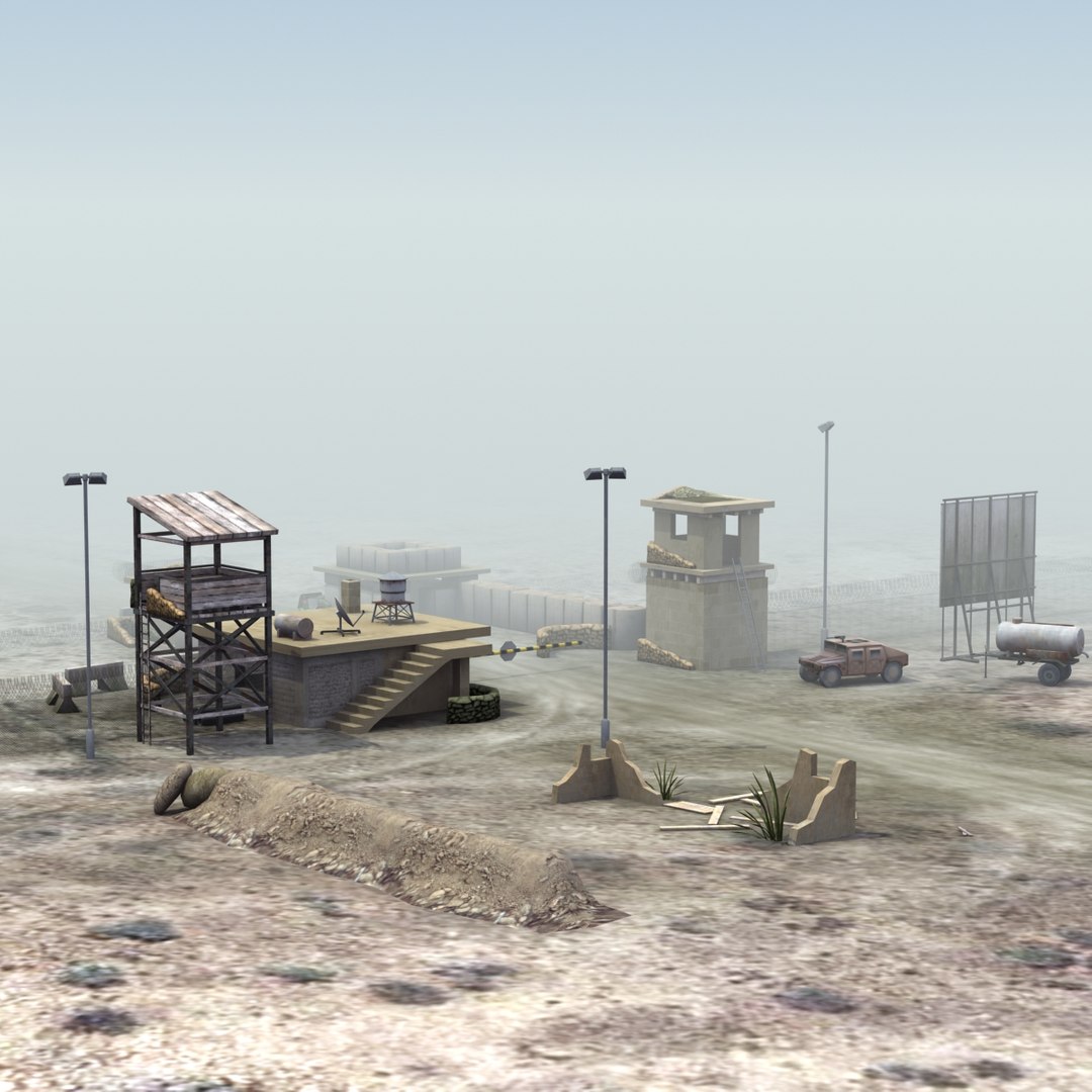 3d Border Checkpoint Post Model