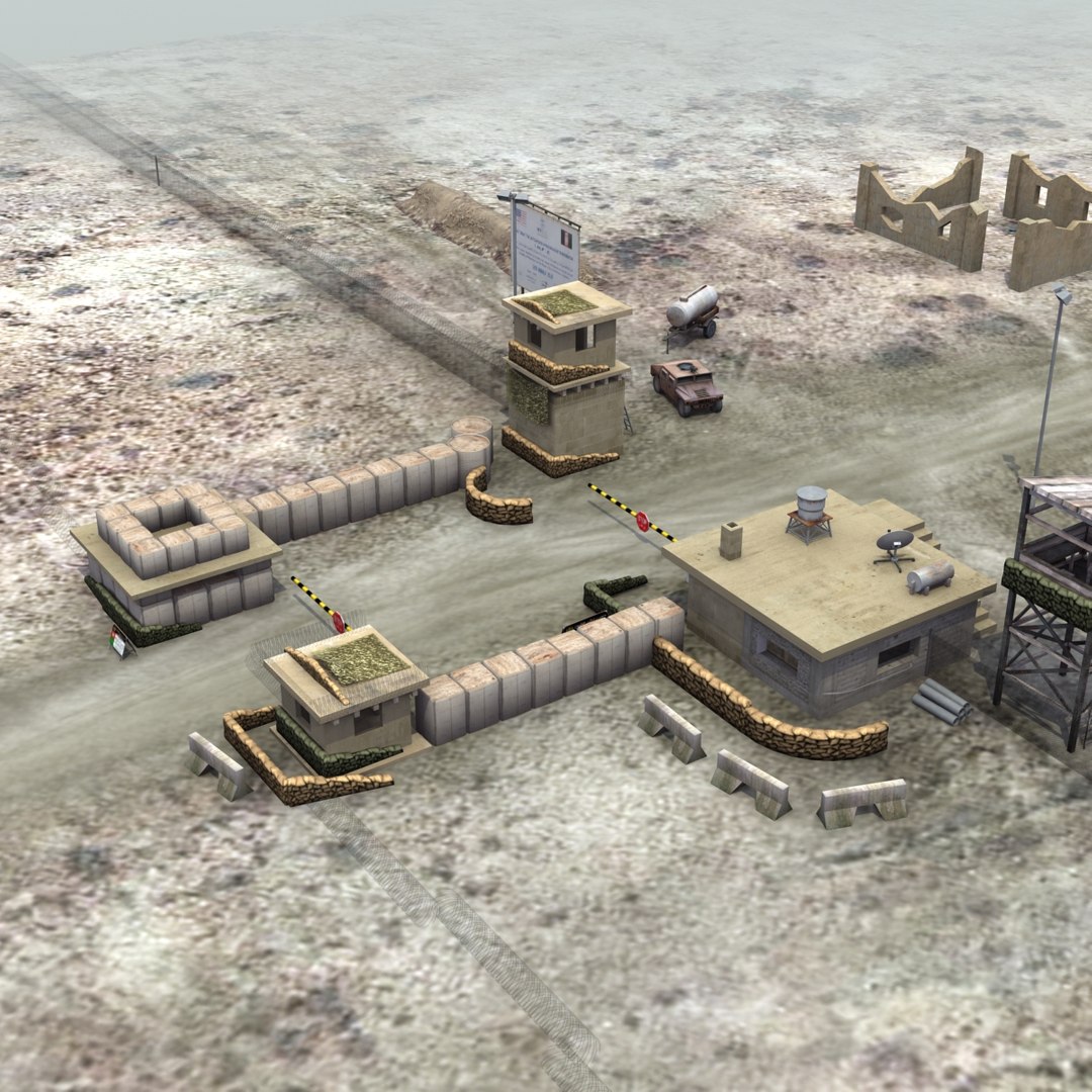 3d Border Checkpoint Post Model
