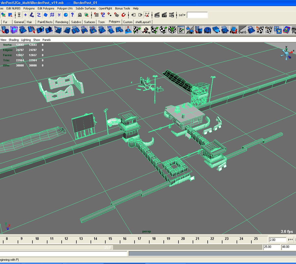 3d Border Checkpoint Post Model