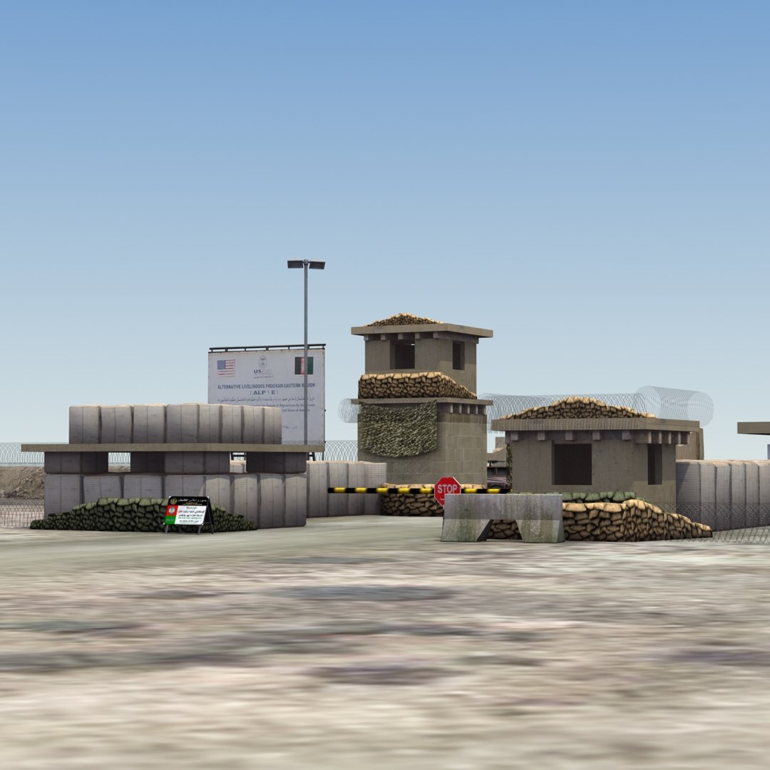 3d Border Checkpoint Post Model