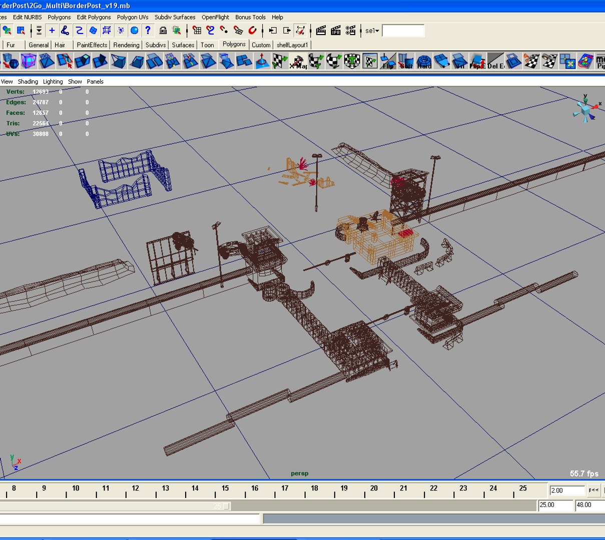 3d Border Checkpoint Post Model