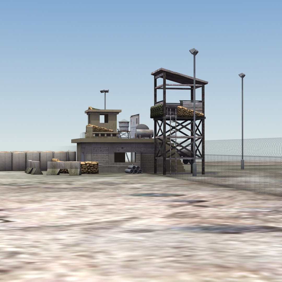 3d Border Checkpoint Post Model