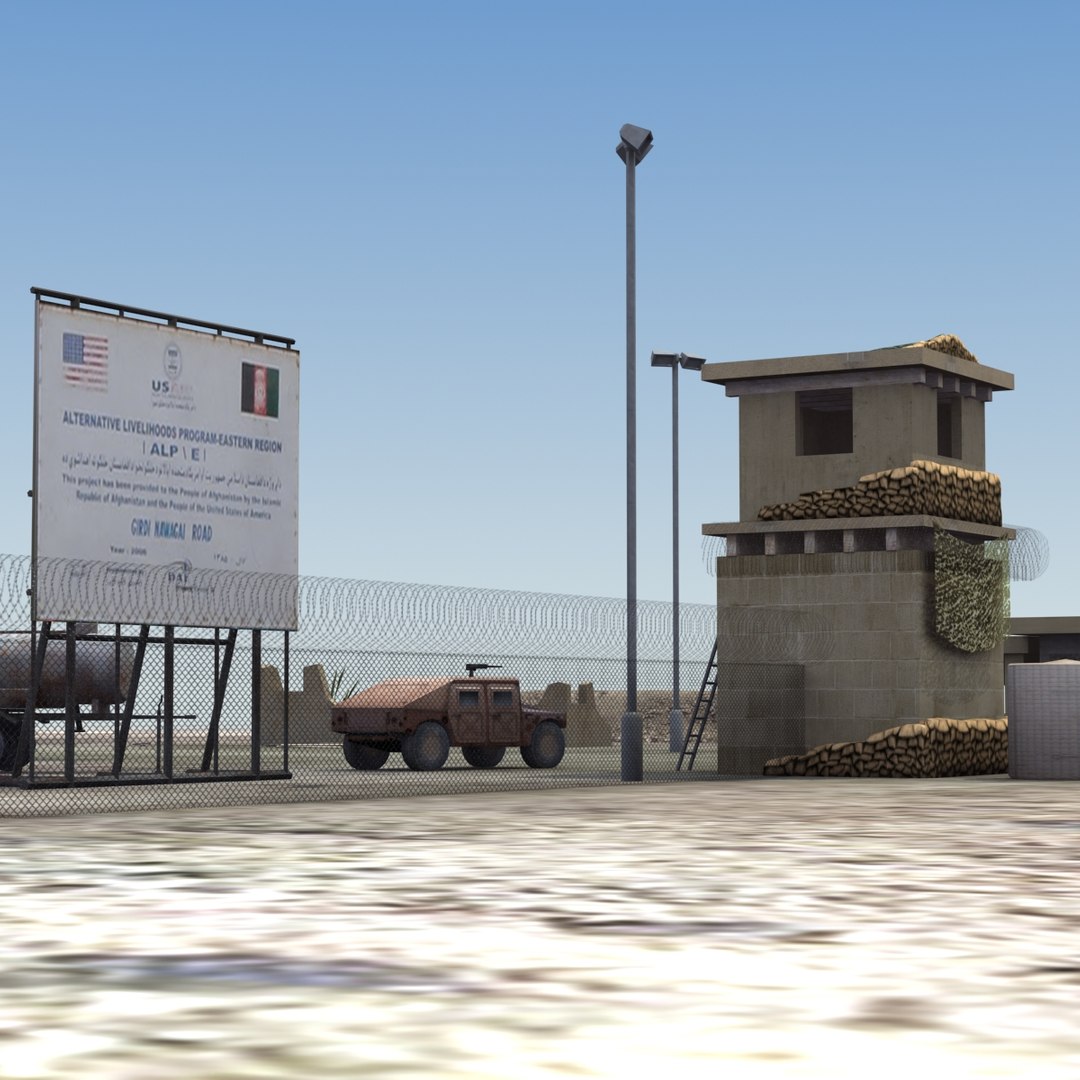 3d Border Checkpoint Post Model
