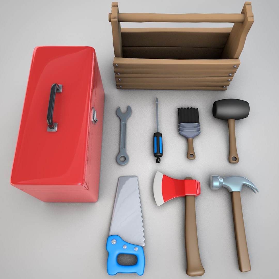 3D Cartoon Tool Boxes Toolbox Model - TurboSquid 1365646