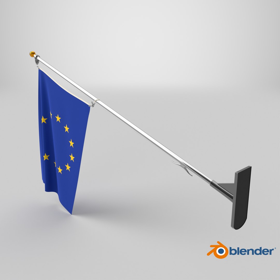 3D Wall Flag European Union T2 - TurboSquid 2227343