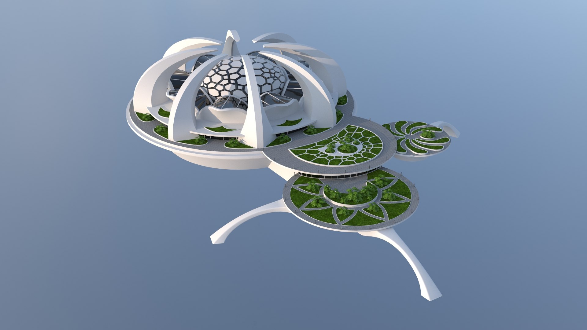 Sci-Fi Futuristic Building Concept 18 Model - TurboSquid 2301887