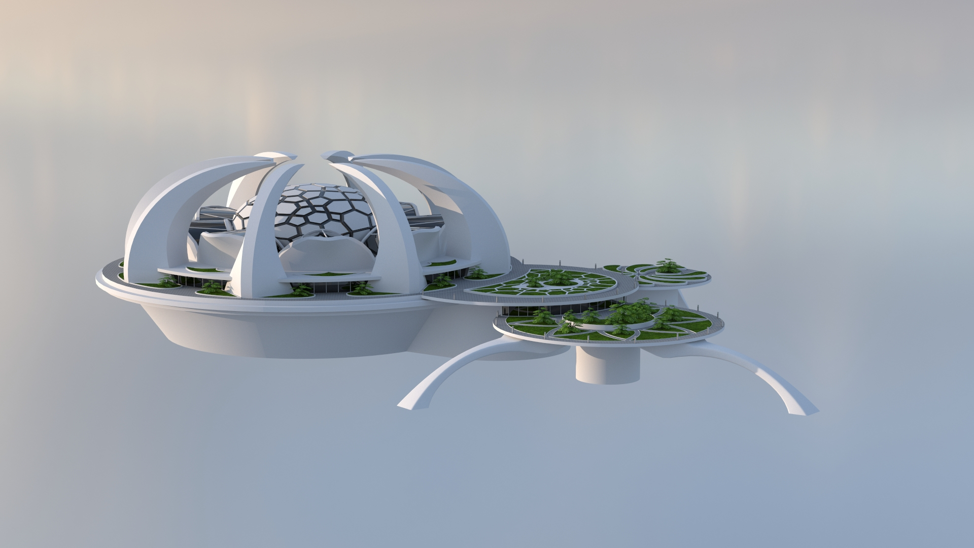 Sci-Fi Futuristic Building Concept 18 Model - TurboSquid 2301887