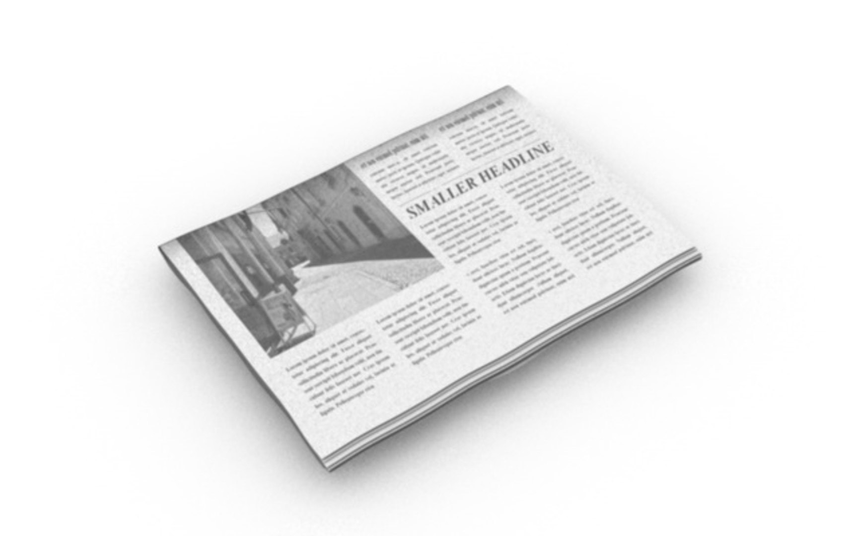 Editable Folded Newspaper 3ds
