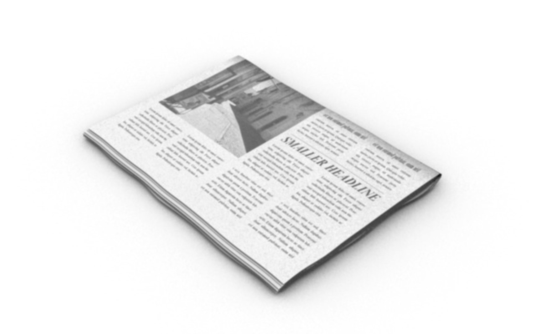 Editable Folded Newspaper 3ds