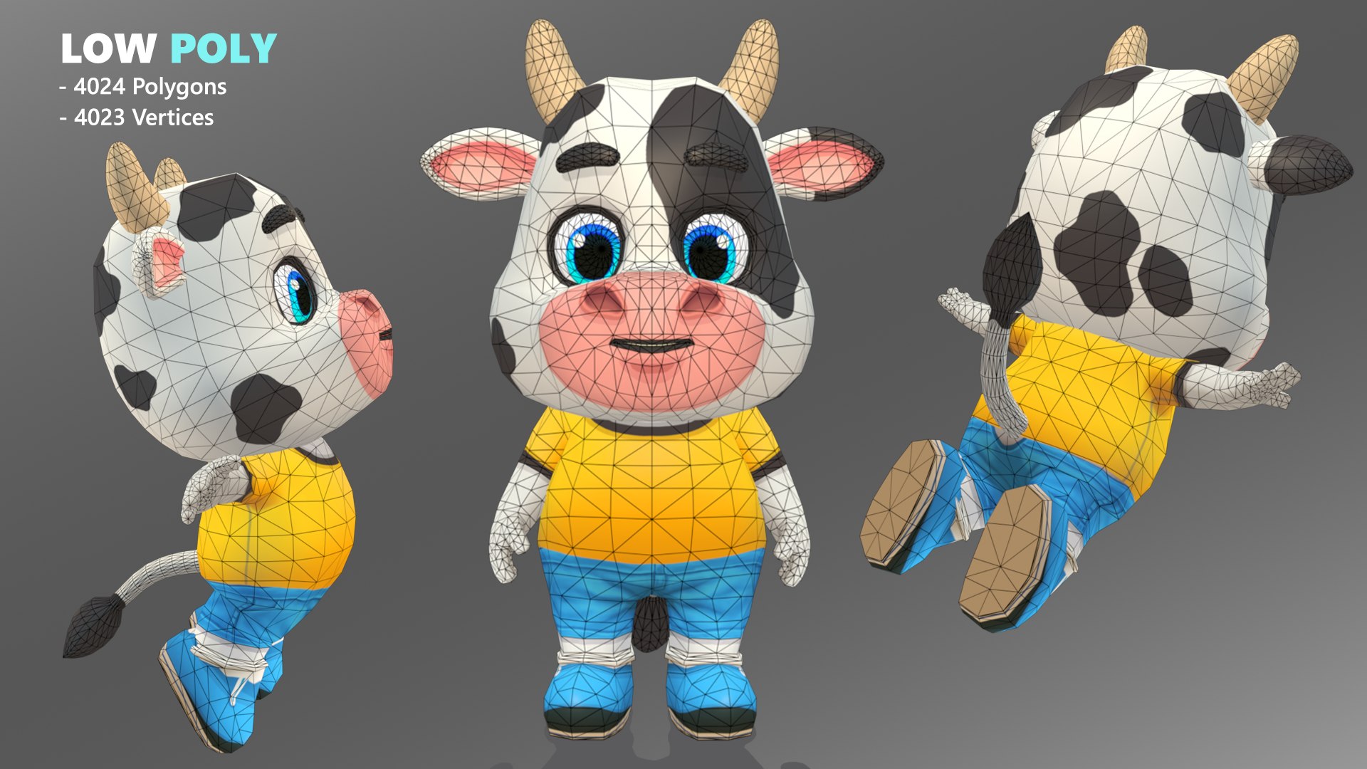 3D Cow Bull Oxen Animated Rigged Model - TurboSquid 2014108