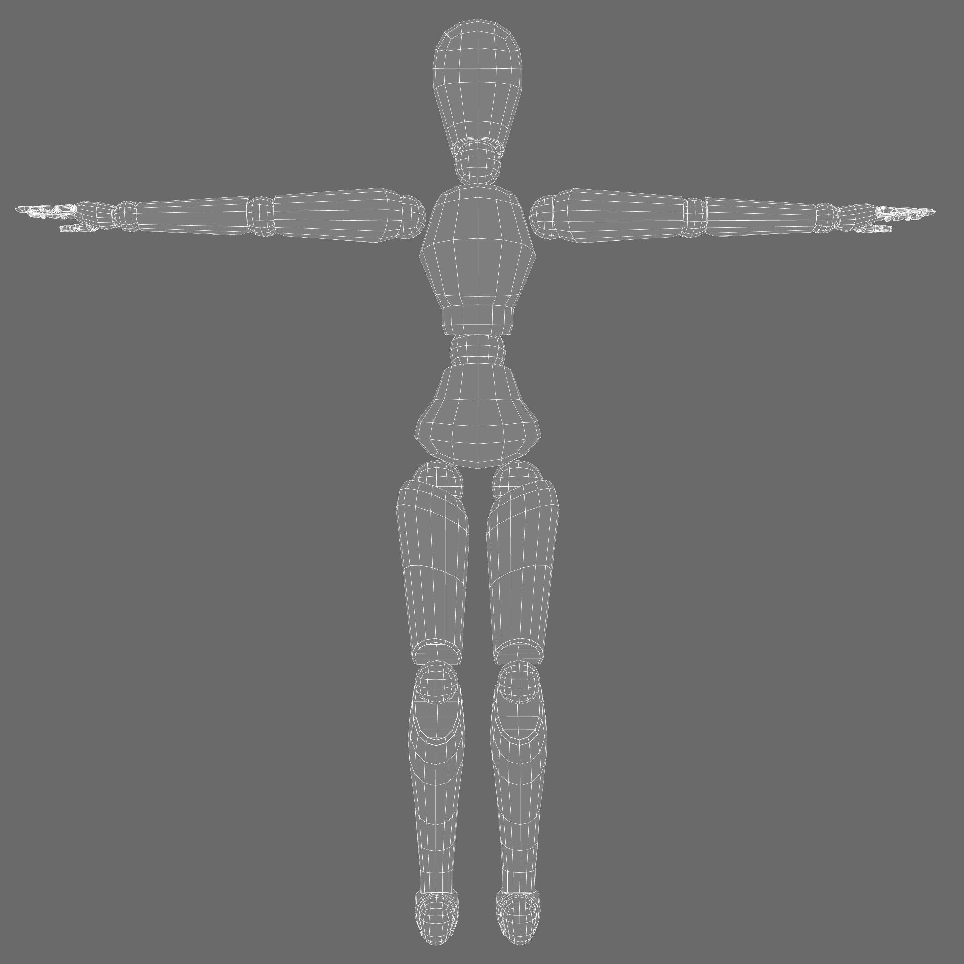 rigged wooden mannequin character female 3d obj
