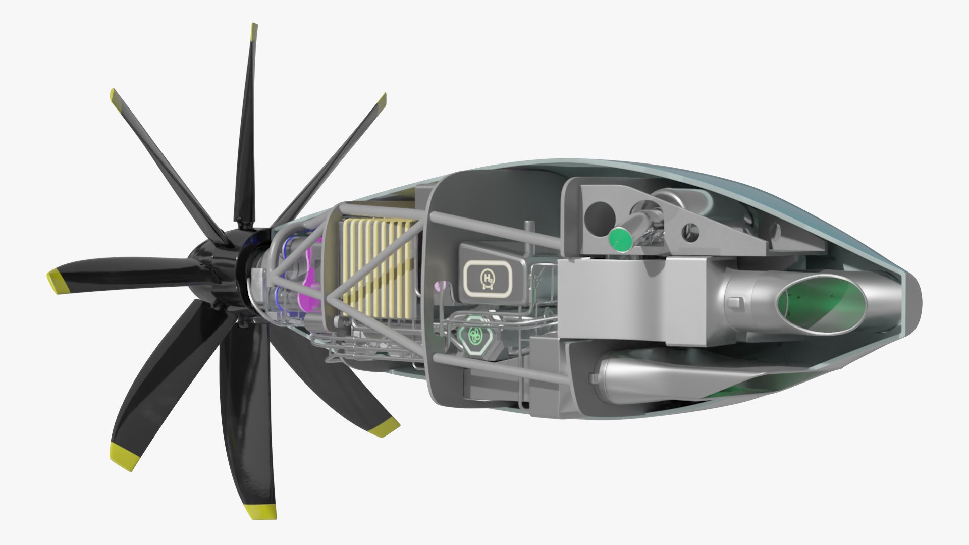 3D Airbus ZEROe Hydrogen Engine Model - TurboSquid 2377326