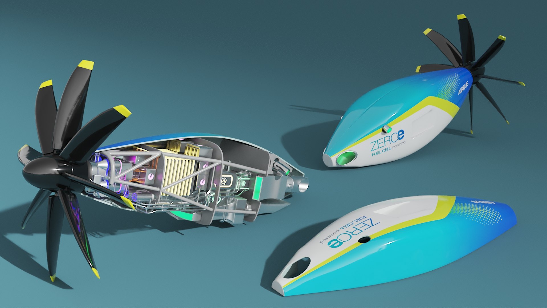 3D Airbus ZEROe Hydrogen Engine Model - TurboSquid 2377326