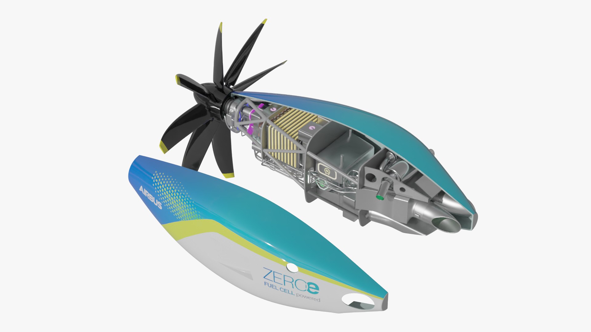 3D Airbus ZEROe Hydrogen Engine Model - TurboSquid 2377326