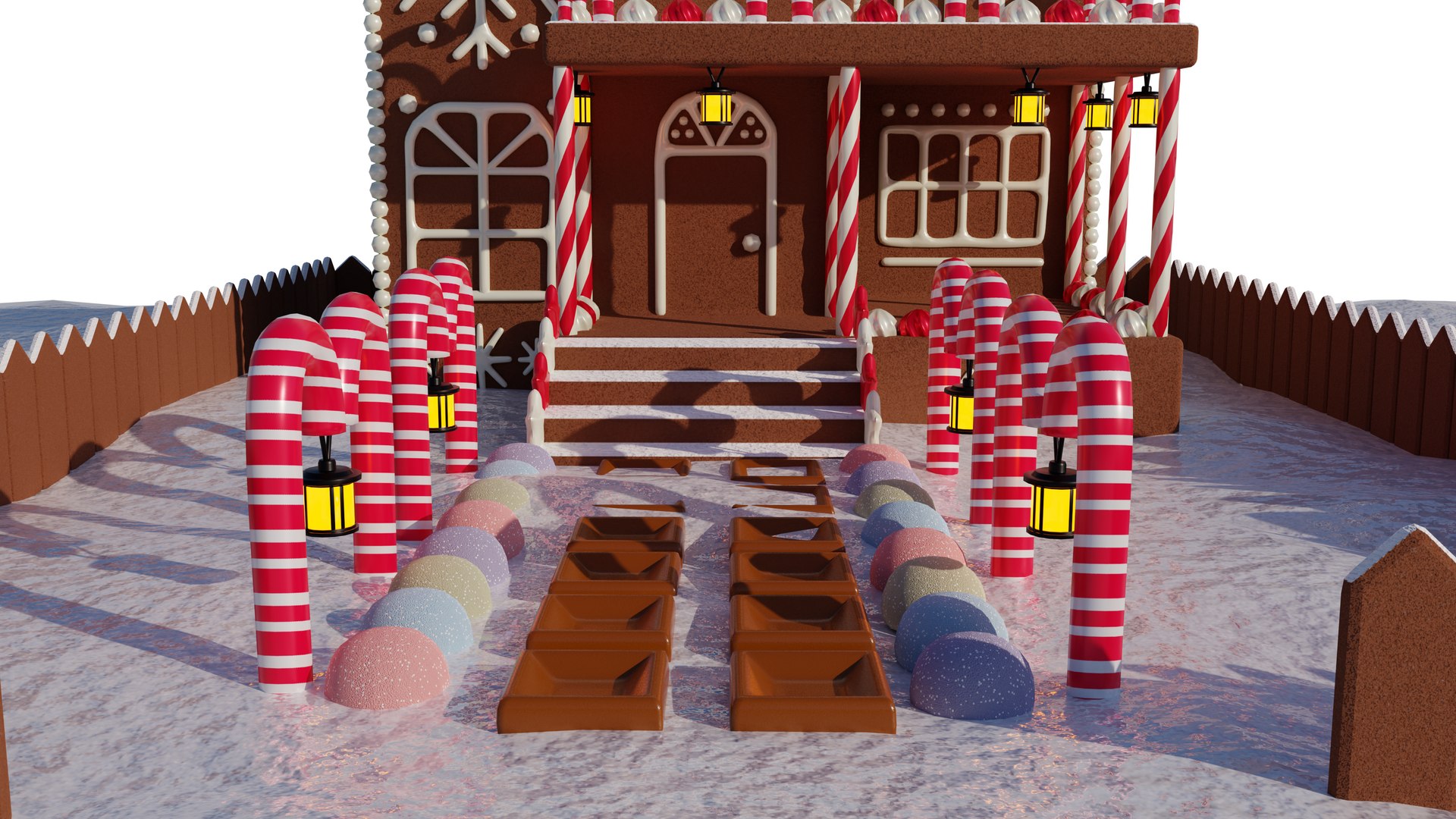 3D Model Gingerbread House - TurboSquid 2121501