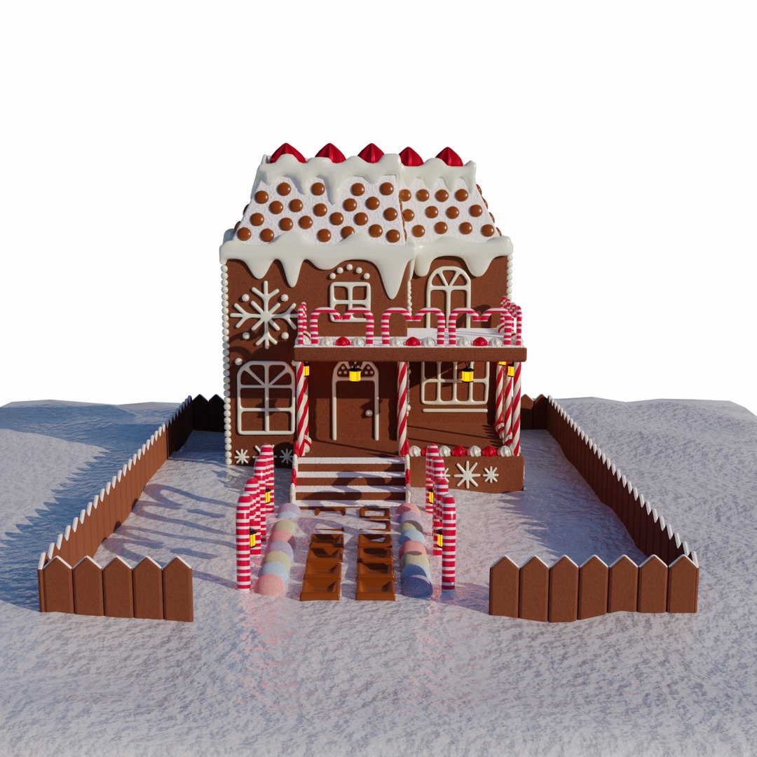 3D Model Gingerbread House - TurboSquid 2121501