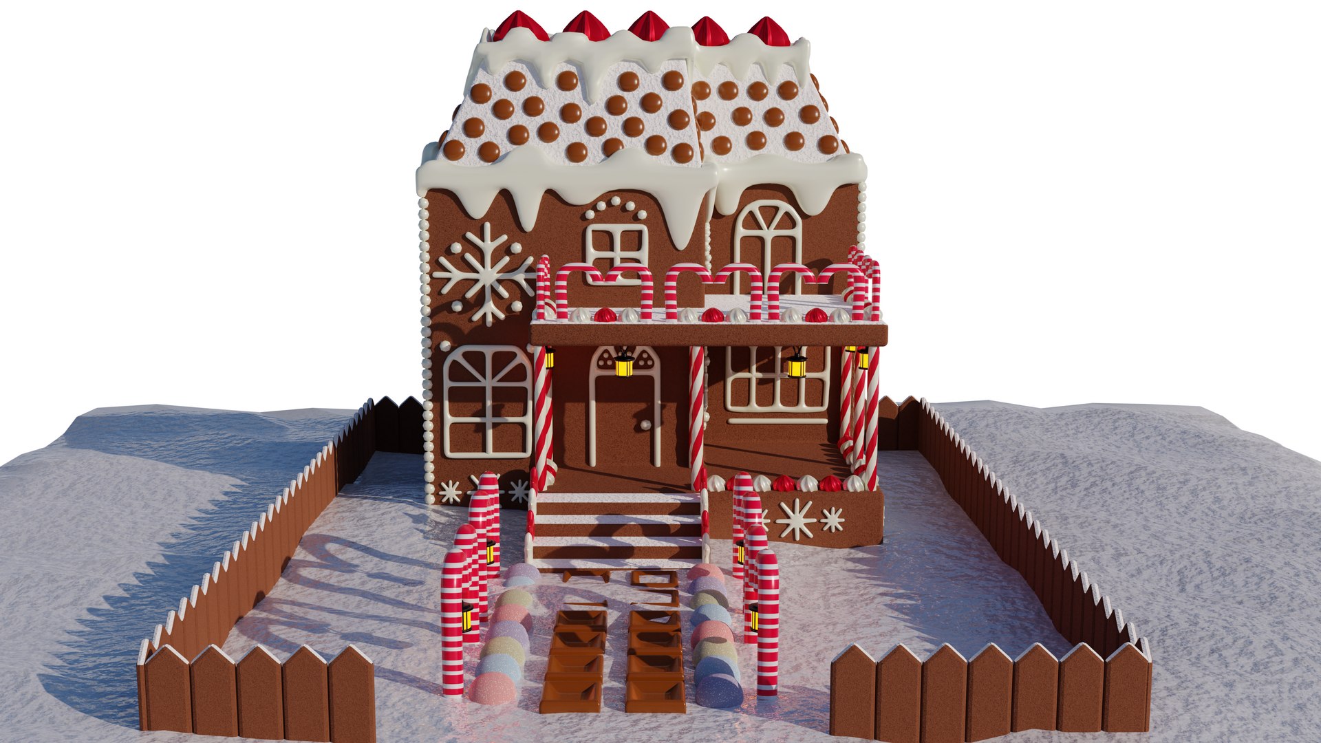 3D Model Gingerbread House - TurboSquid 2121501