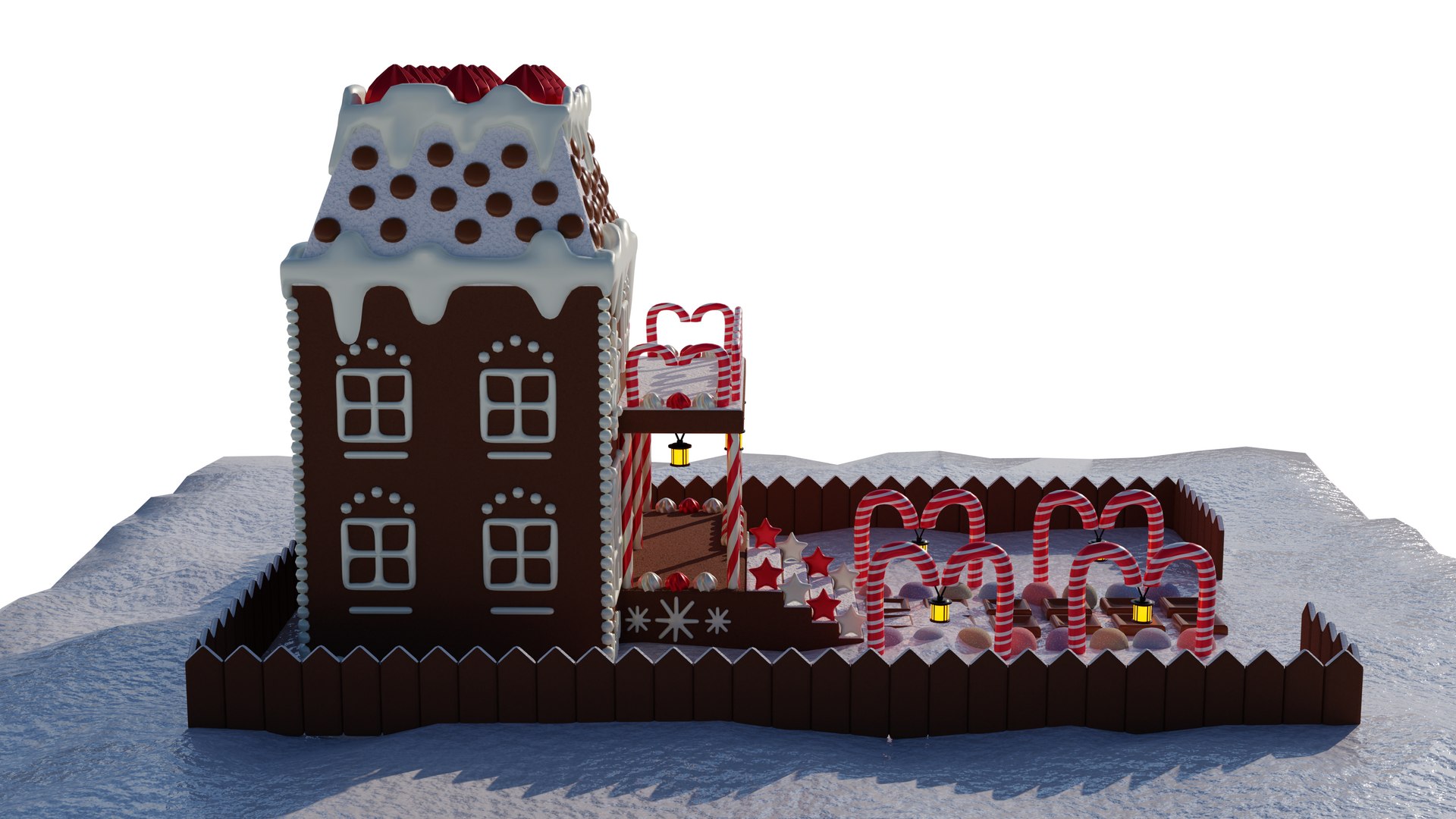 3D Model Gingerbread House - TurboSquid 2121501