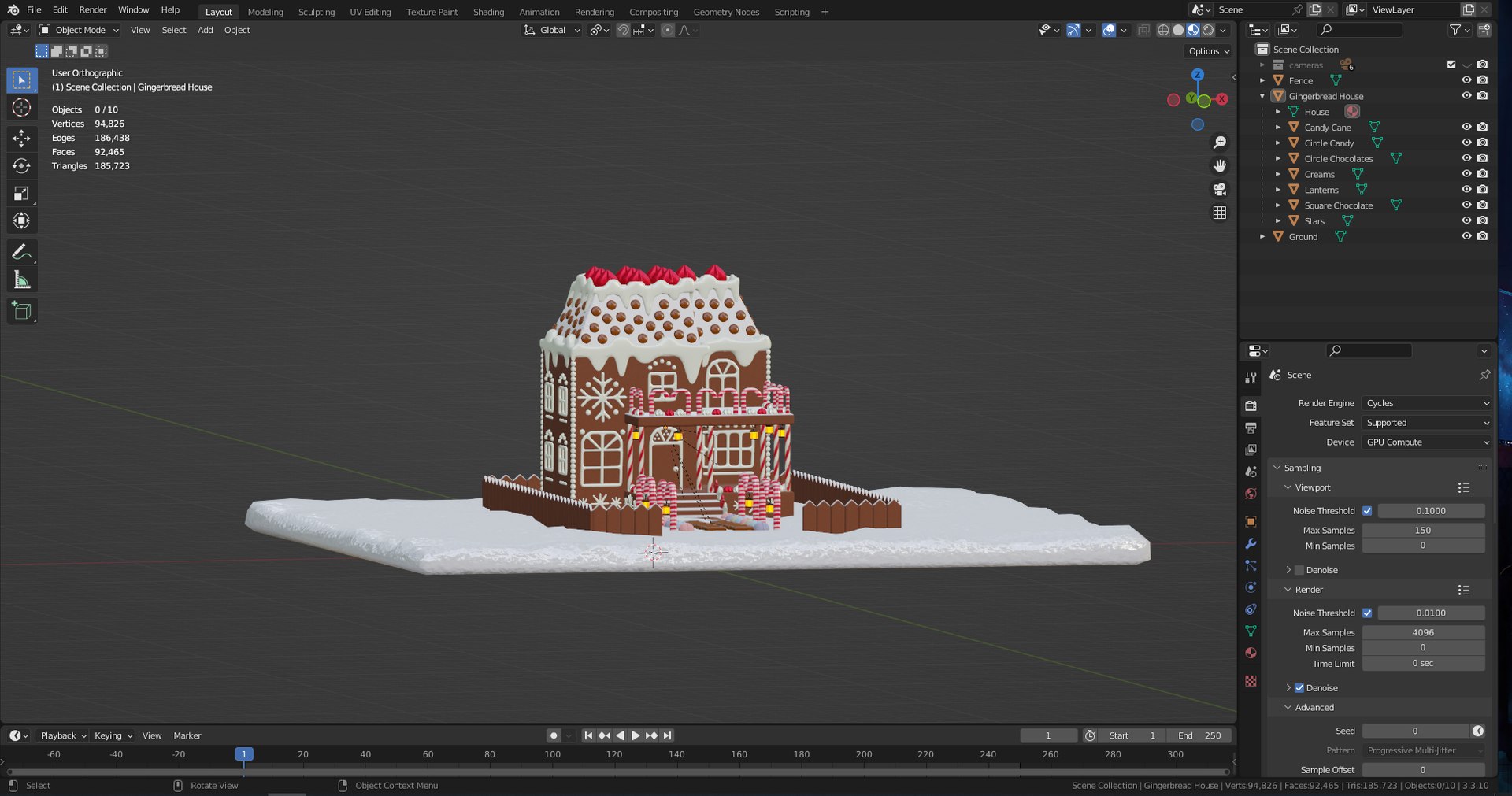 3D Model Gingerbread House - TurboSquid 2121501