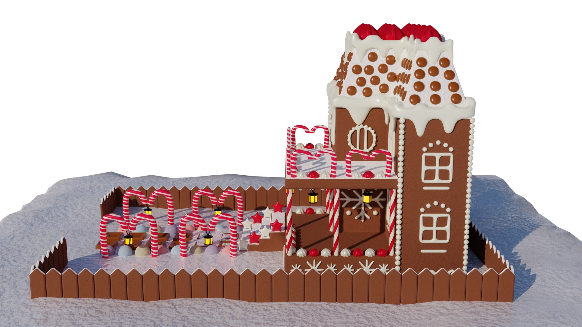 3D Model Gingerbread House - TurboSquid 2121501