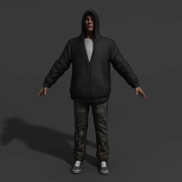 3d rigged character hoodie