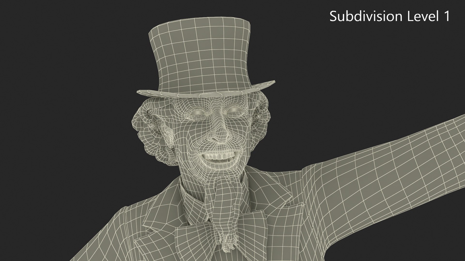 3D Uncle Sam Raised Hand Pose Model - TurboSquid 2413207