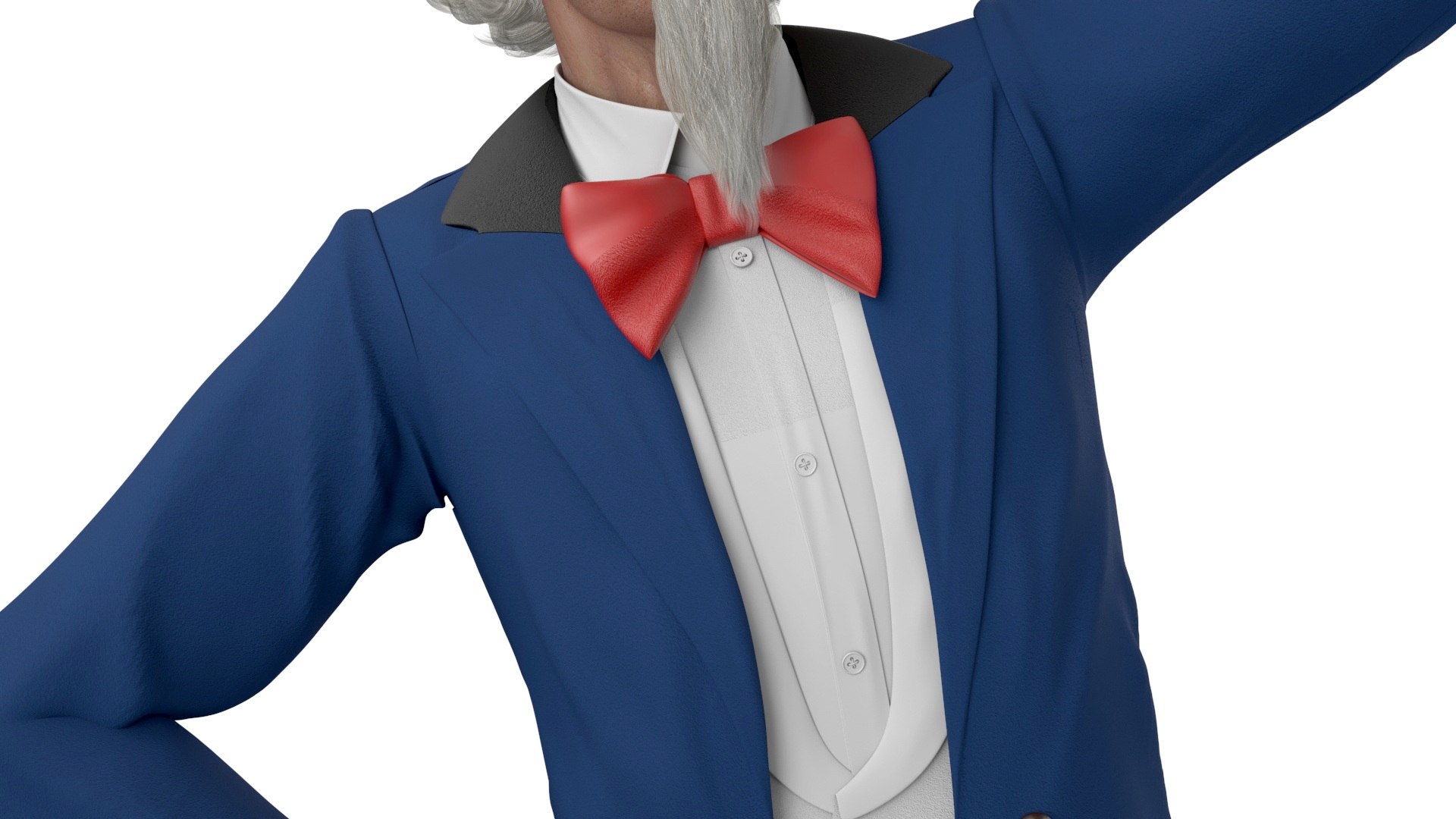 3D Uncle Sam Raised Hand Pose Model - TurboSquid 2413207